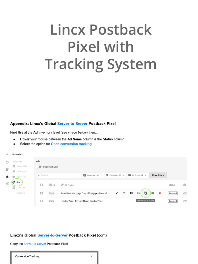 Lincx Postback Pixel With Tracking System - June 2024 | PDF | Computing
