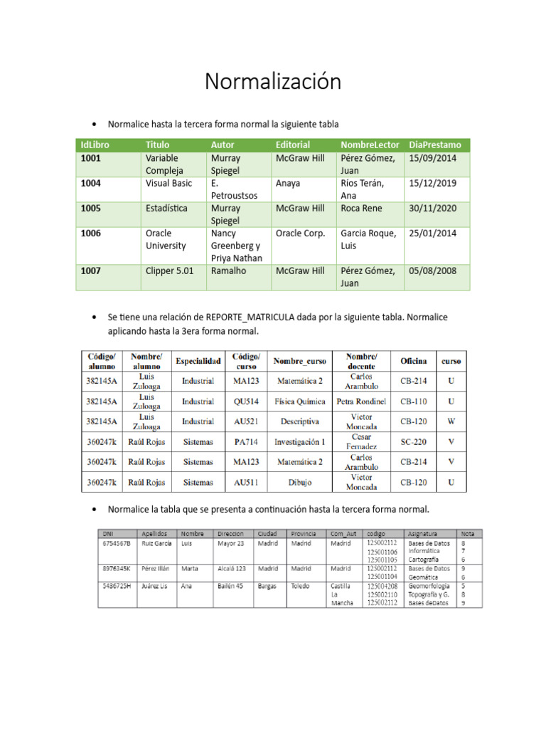 Normalización | PDF