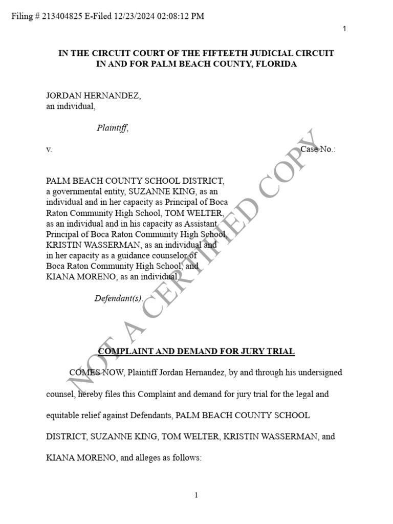 PBCSD Lawsuit | PDF | Chess