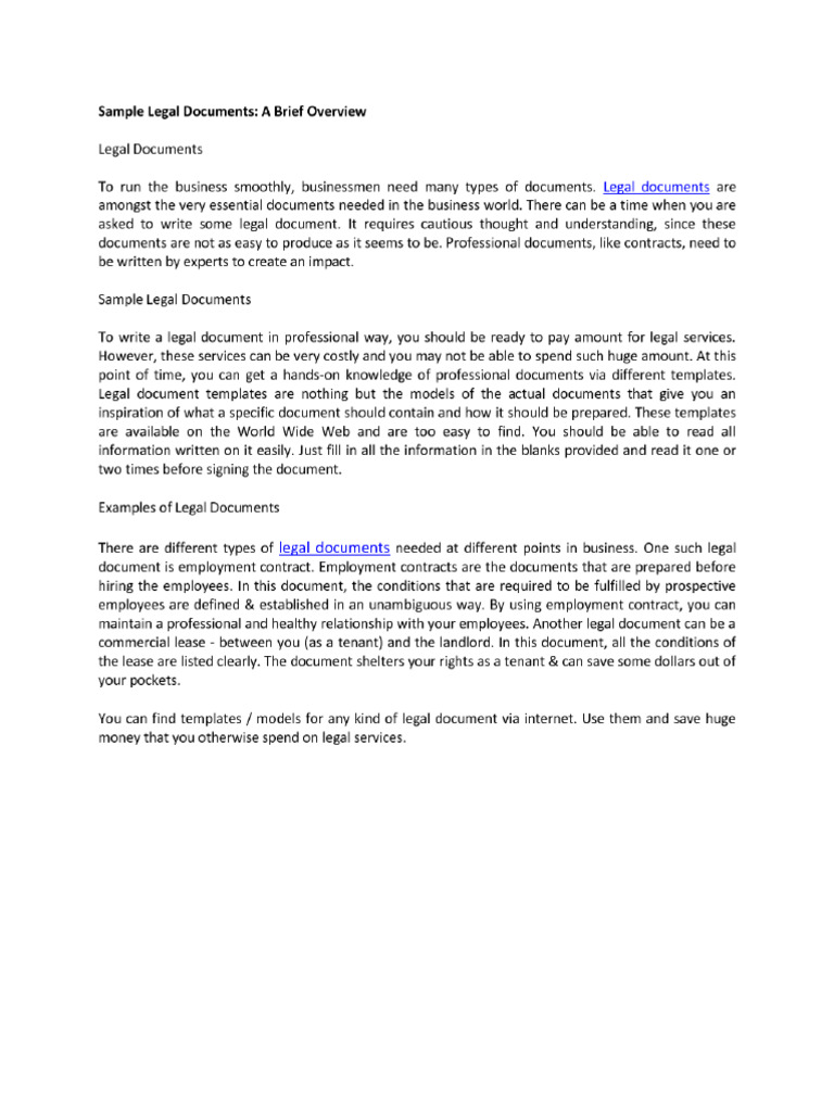 Sample Legal Document 006 | PDF