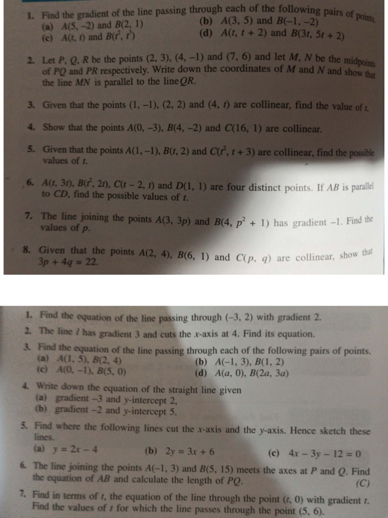 HW of Coordinate Geometry | PDF