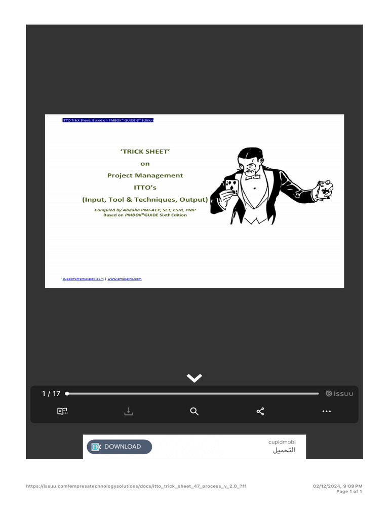 PMBOKGUIDE Sixth Edition ITTO "TRICK SHEET" - 49 PROCESSES by PMASPIRE - Issuu | PDF