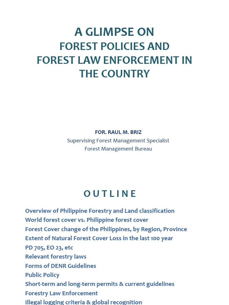Forest - & Forestry Law - Enforcement - Orientation - EOs - June30 | PDF | Logging | Forests