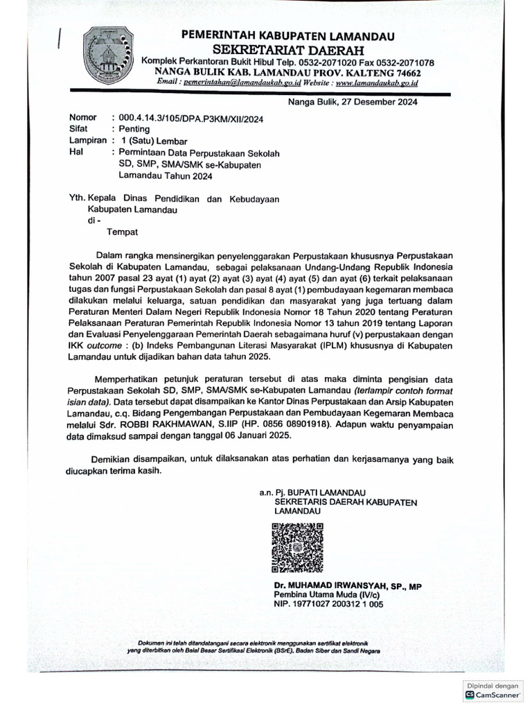 Permintaan Data Perpus | PDF