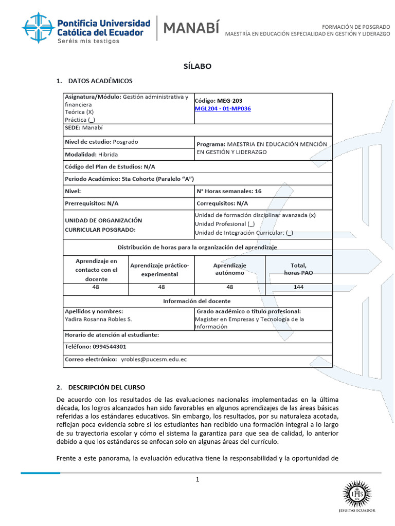 FORMATO POSGRADO SILABO 2024-5cohorte - A-ROX | PDF | Moodle | Evaluación