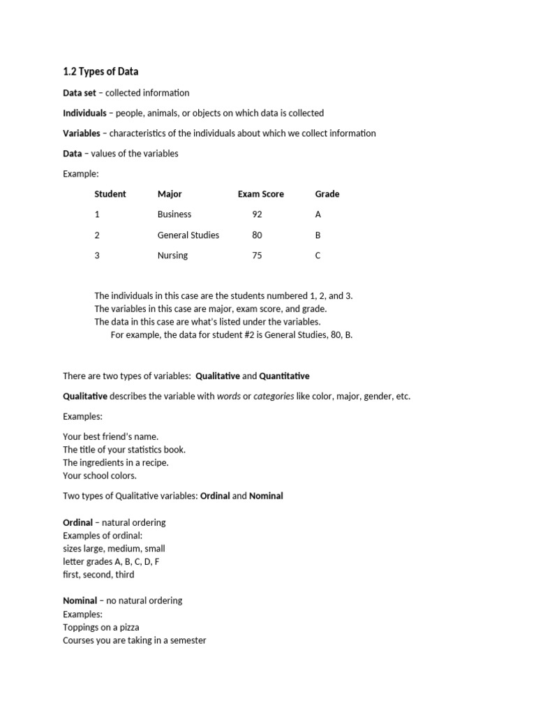 1.2 Types of Data MM Notes | PDF