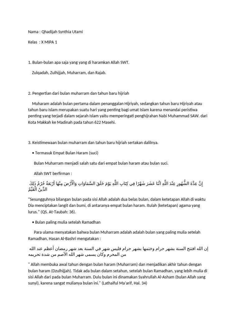 Bulan Muharram | PDF