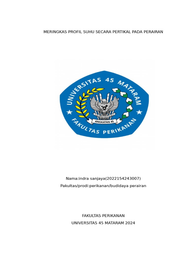 Tugas Meringkas Profil Suhu | PDF