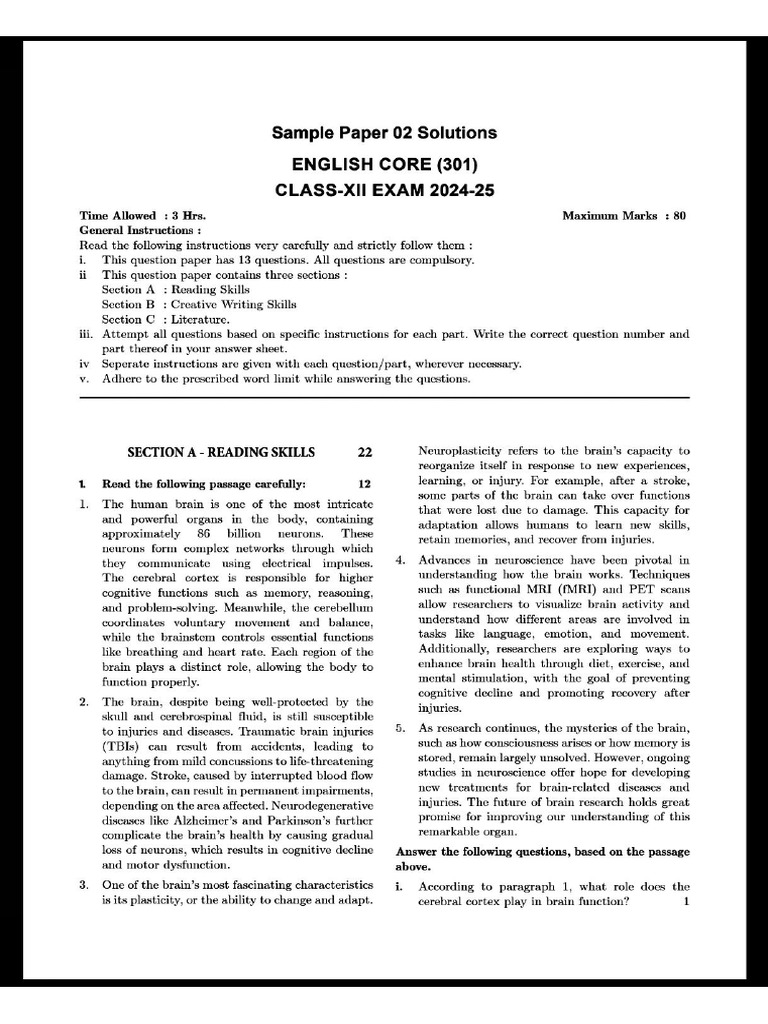 Sample Paper 2 | PDF