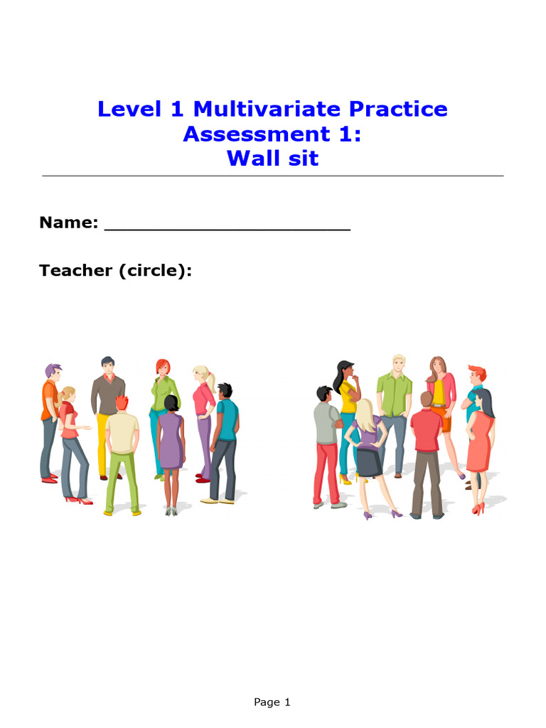 Level 1 Multivariate Practice Assessment: Wall Sit | PDF | Statistics | Statistical Inference