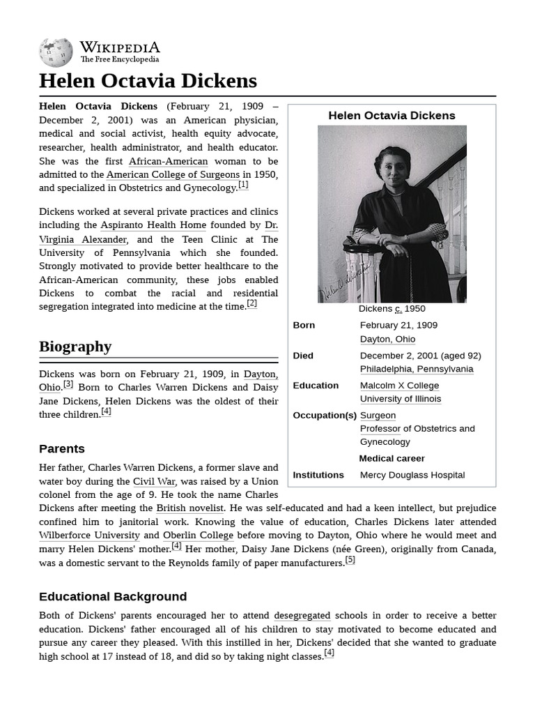 Helen_Octavia_Dickens | PDF | Health Sciences | Medicine