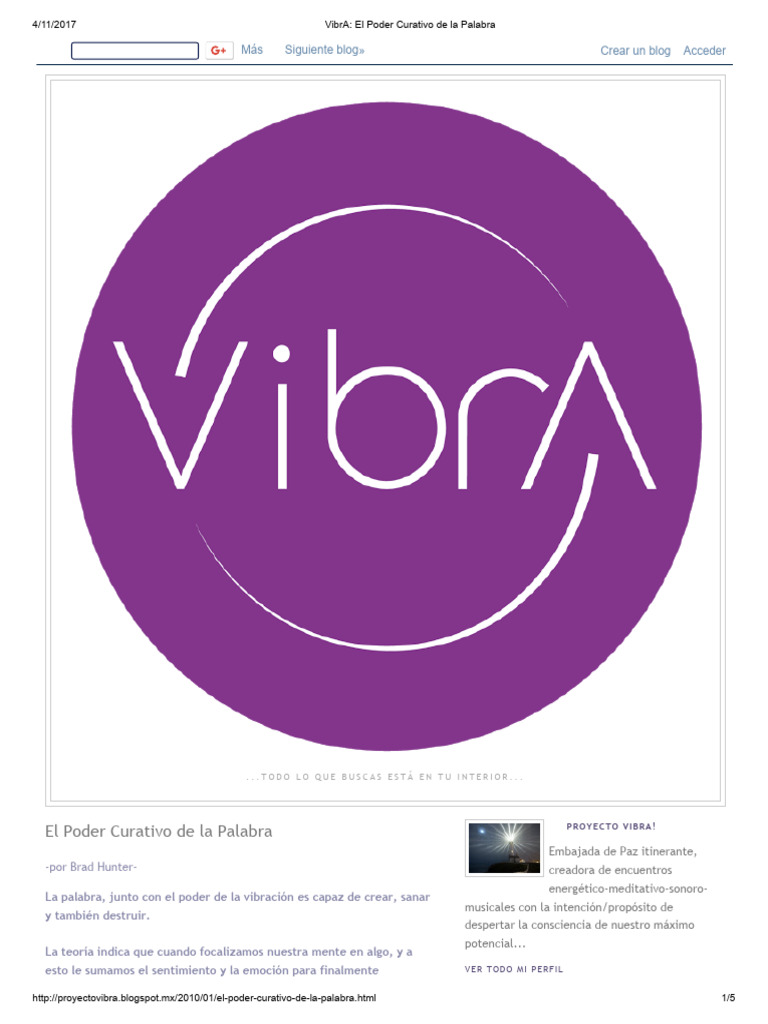 VibrA - El Poder Curativo de La Palabra | PDF | Adn | Gramática