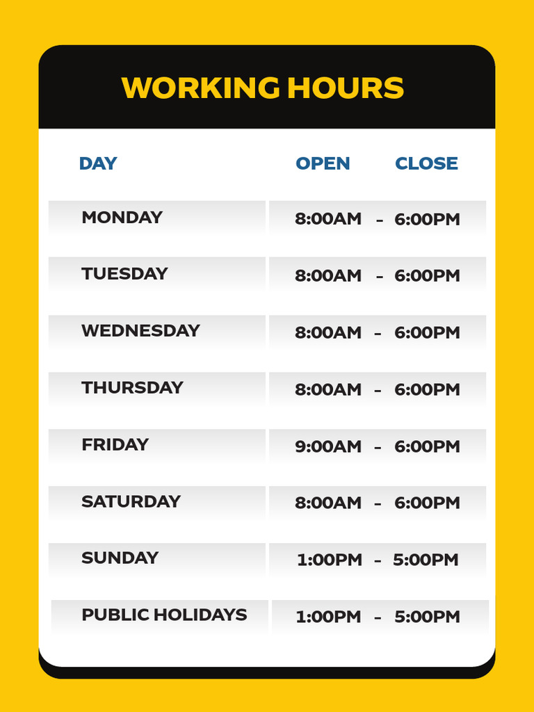 Business Operating Hours Guide | PDF