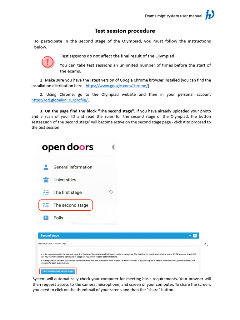 Rules and Guidelines for the Proctored Test of the Second Stage | PDF ...