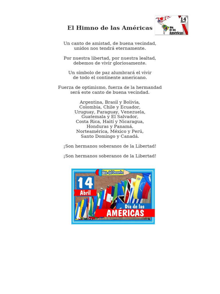 El Himno de Las Américas | PDF