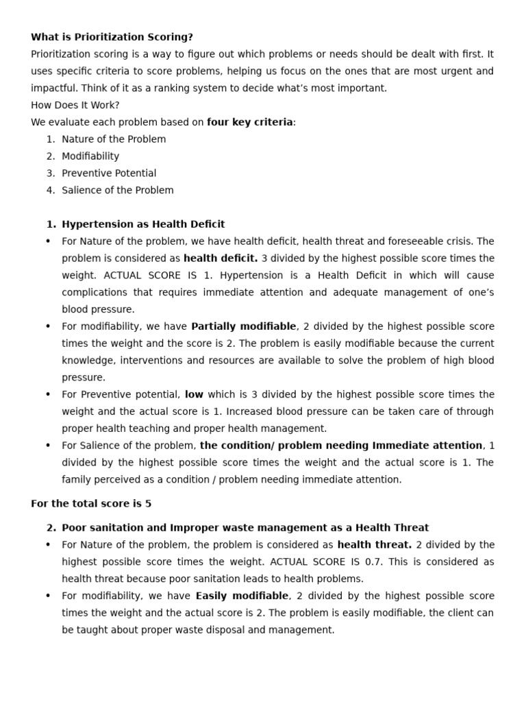 What Is Prioritization Scoring | PDF | Hypertension | Safety