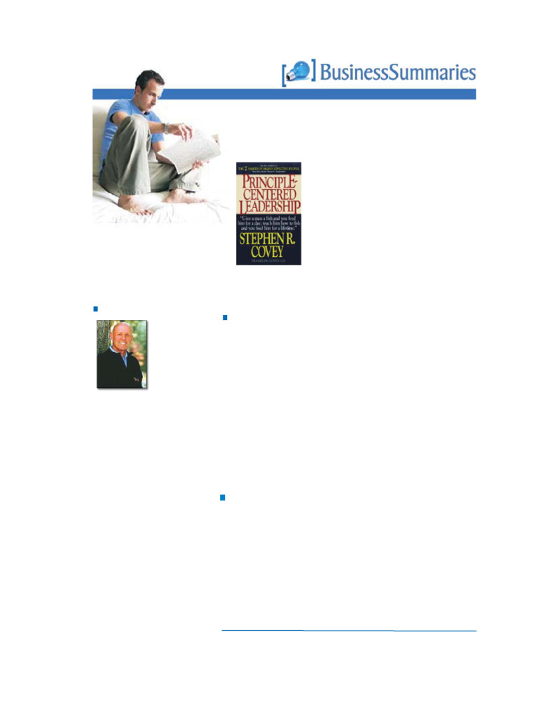 Principle-Centered Leadership Insights | PDF | Leadership | Empowerment