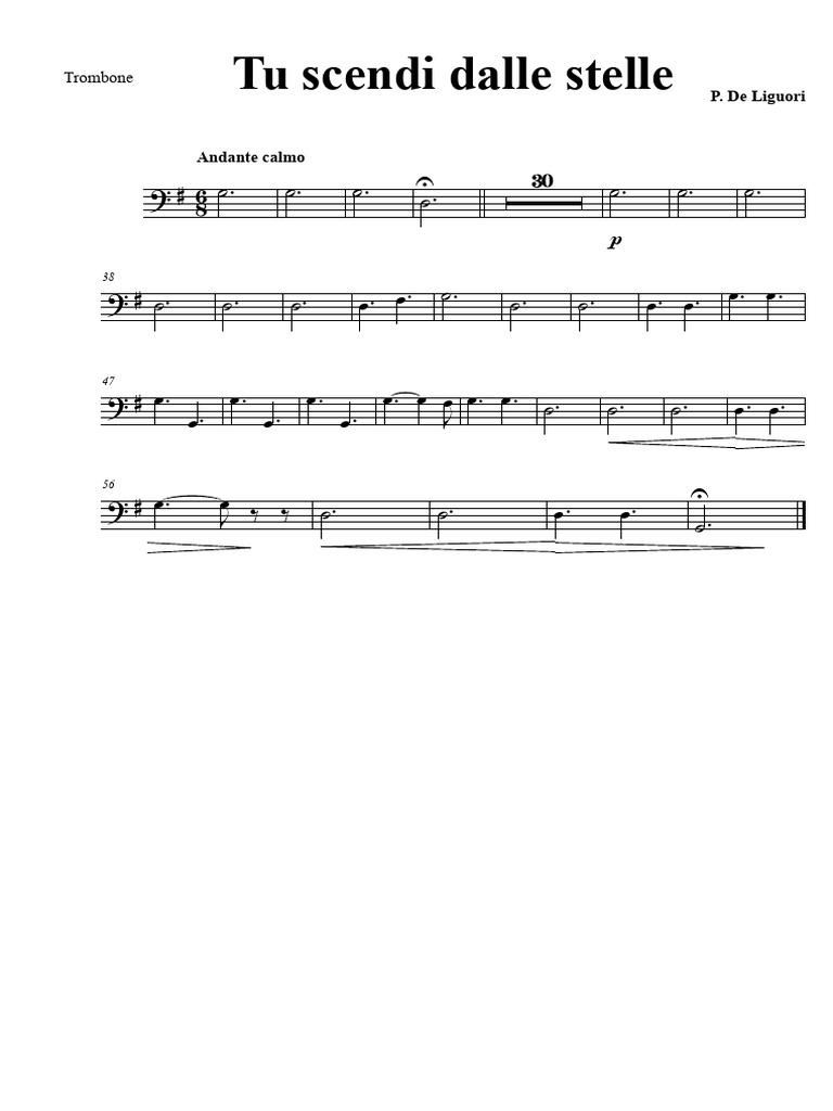 Tu Scendi Dalle Stelle Bis Trombone | PDF