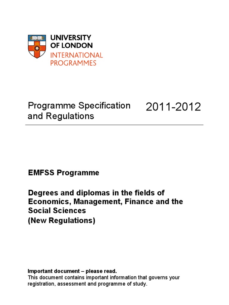 EMFSS Regulations | PDF | Postgraduate Education | Gce Advanced Level ...