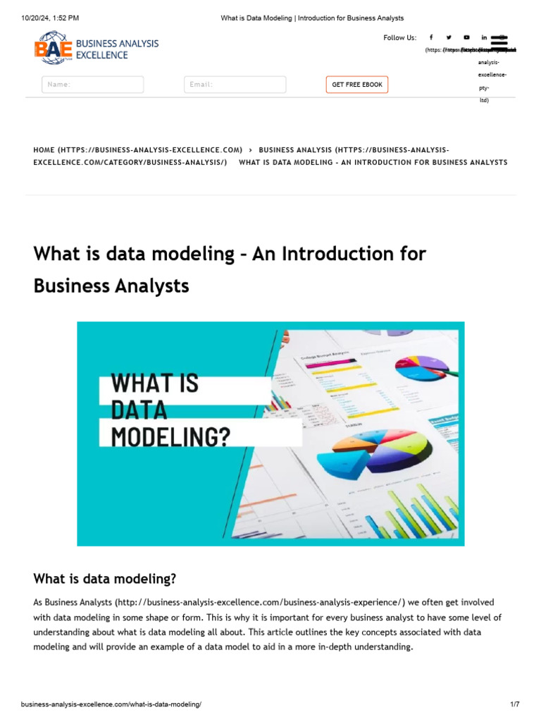 What is Data Modeling _ Introduction for Business Analysts | PDF | Data Model | Databases