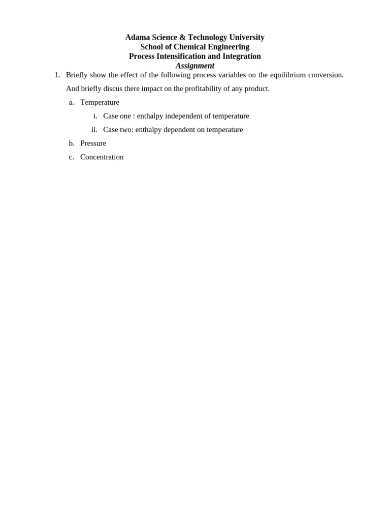 Assignment Astu Process Integration | PDF