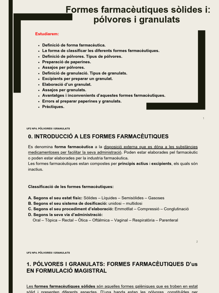 UF2 NF4 Pólvores Granulats | PDF