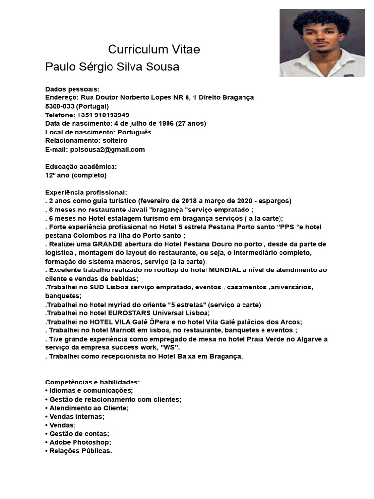 Curriculum Vitae Paulo SÃ©rgio | PDF