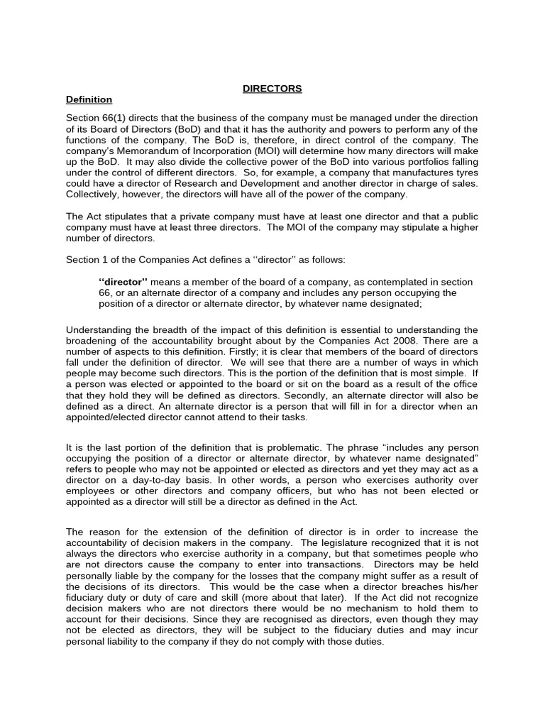 Directors | PDF | Indemnity | Fiduciary