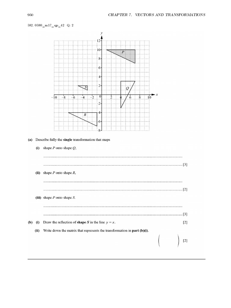 0580-2017-2016 - Vectors and Transformations Topical Questions P4 | PDF