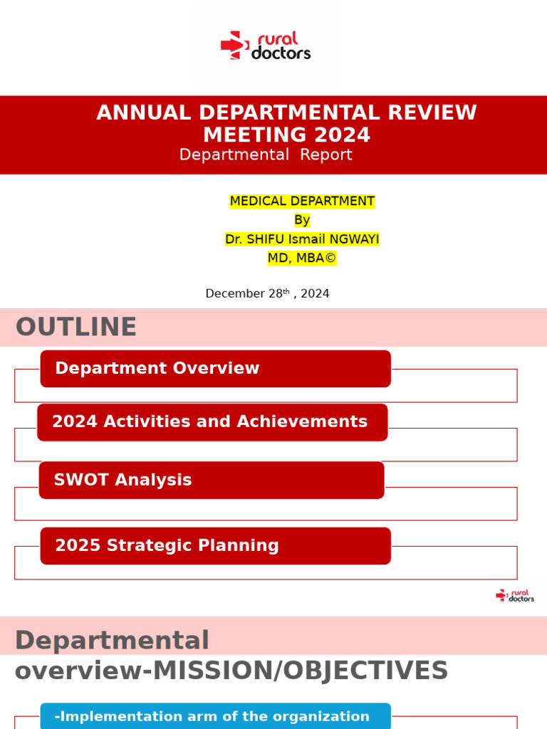 Medical Dpt-Annual Report-2024 | PDF | Swot Analysis | Clinical Medicine
