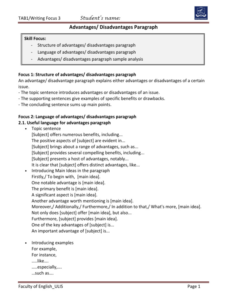B1 LMS Writing Focus 3 Ss Minh Hue Phuc | PDF | Paragraph | Learning
