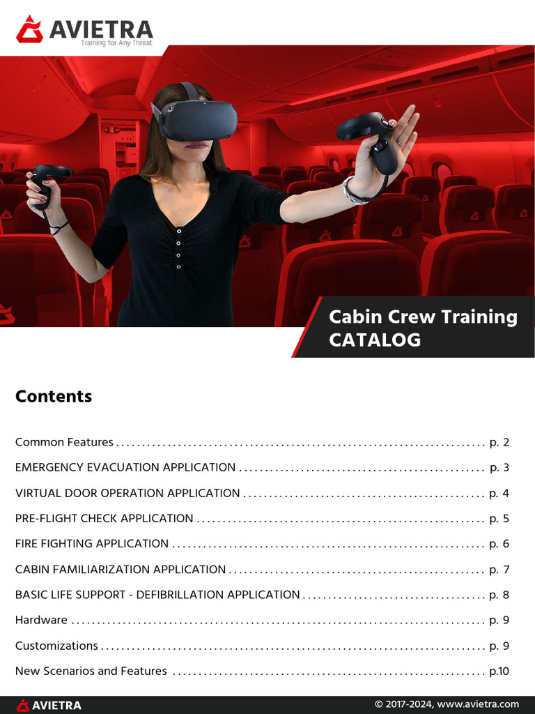 AVIETRA Cabin Crew Training Catalog | PDF | Virtual Reality | Application Software