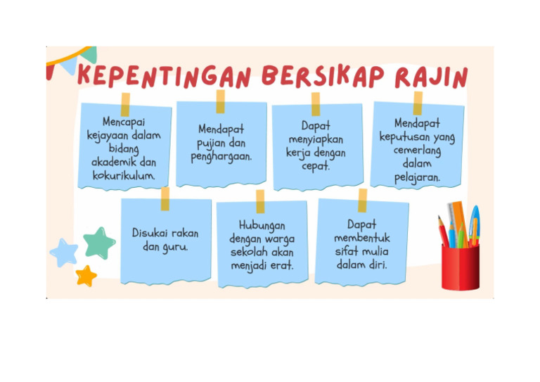 Pentingnya Bersikap Rajin Di Sekolah Moral Tahun 3 | PDF