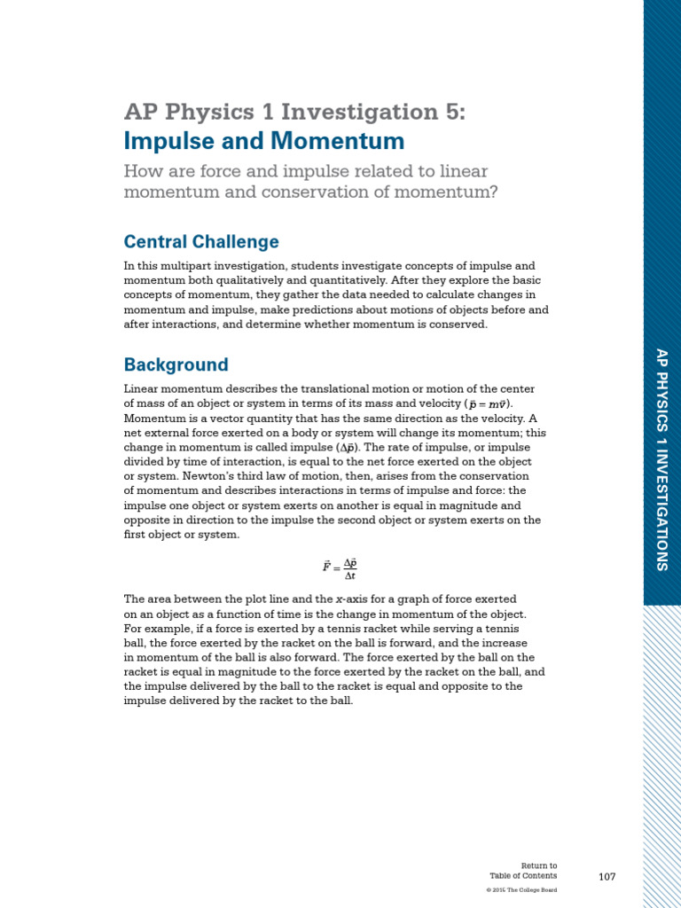 Impulse and Momentum in Physics Lab | PDF | Force | Momentum