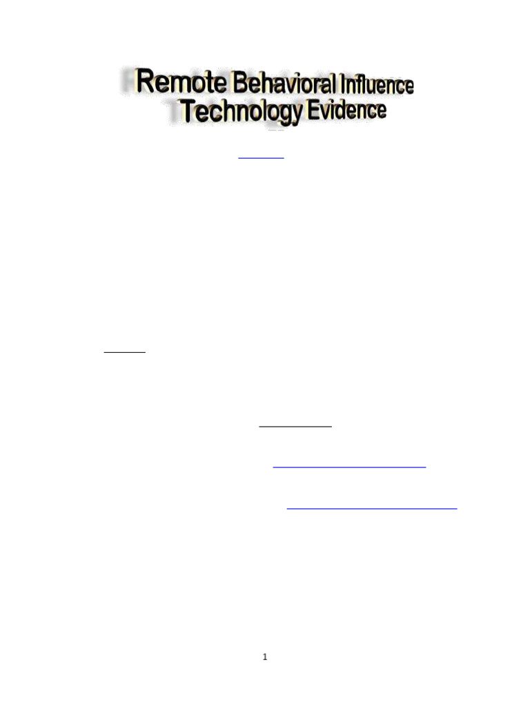 Remote Behavioral Influence Technology b | PDF | Functional Magnetic ...