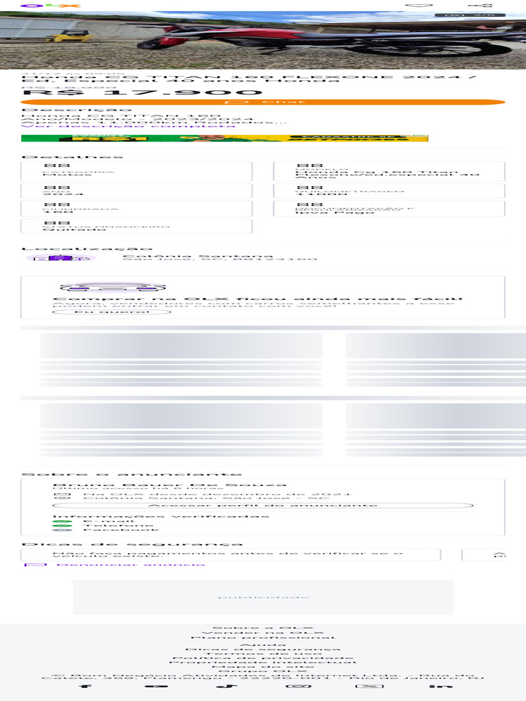 Honda CG 160 Titan Flexoneed - Especial 40 Anos 2024 - 1366402241 Olx | PDF