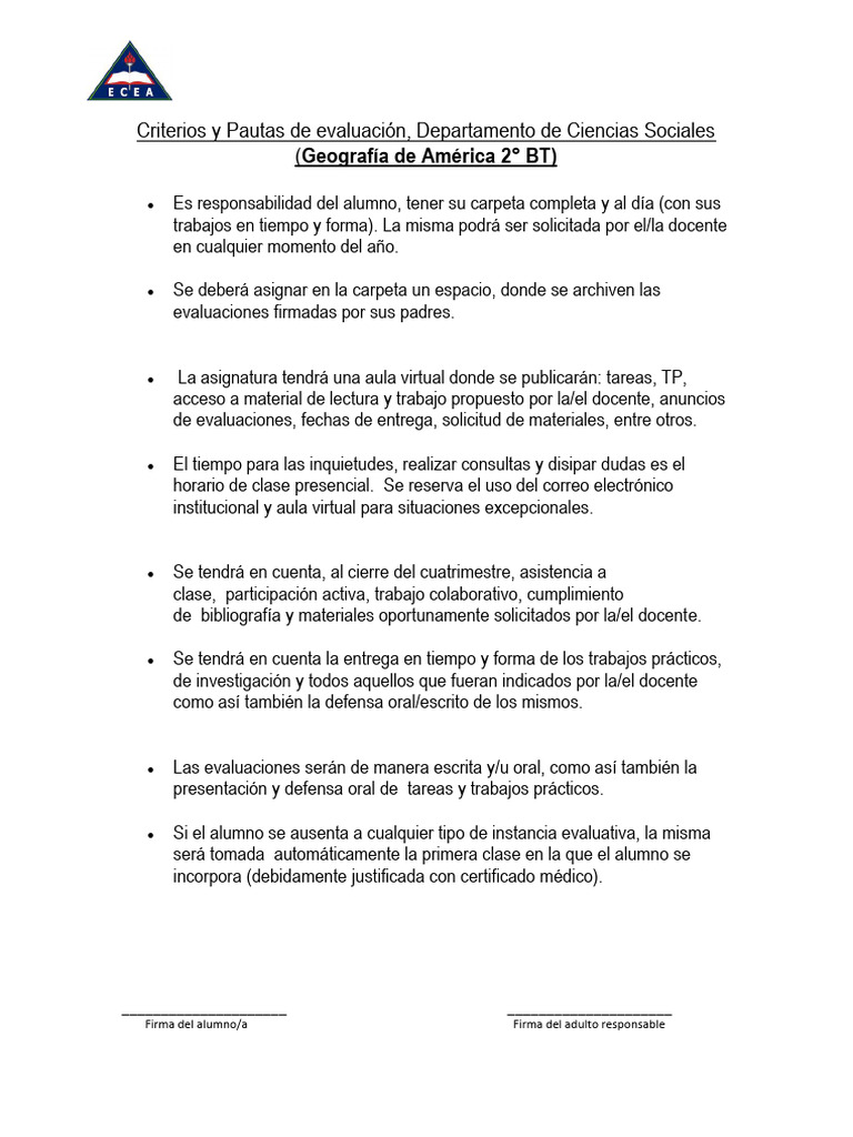 Criterios y Pautas 2°BT 2023 | PDF