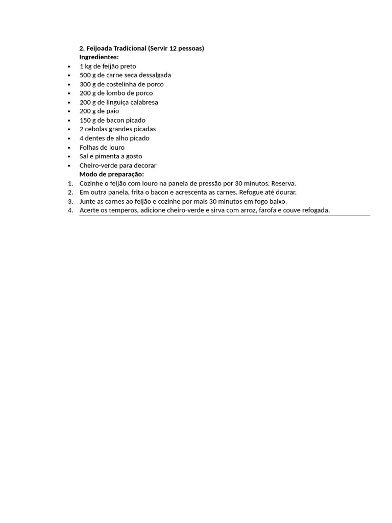 Feijoada Tradicional | PDF