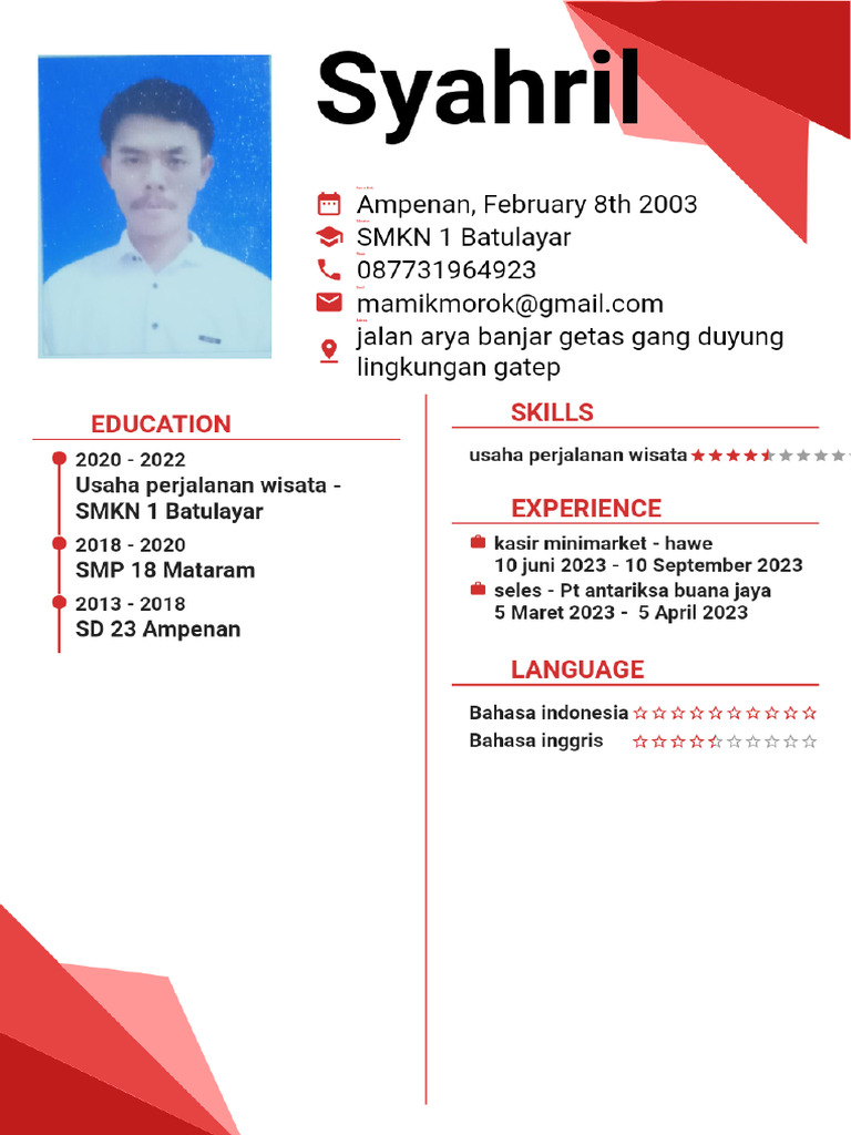 CV Lamaran Fix | PDF