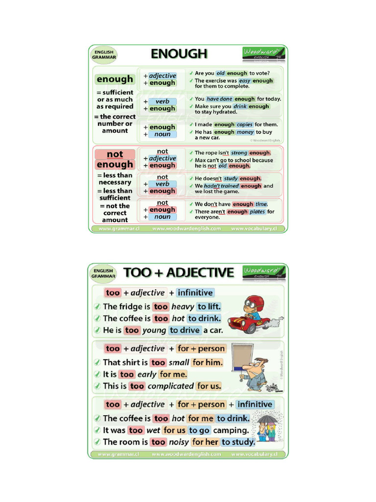 Too and Enough Structures | PDF