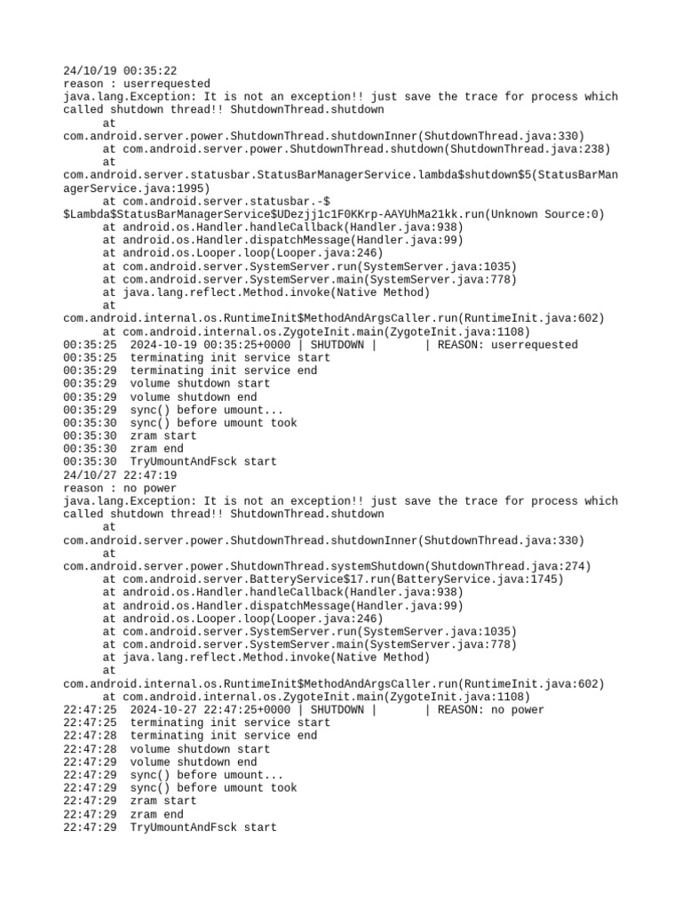 Power Off Reset Reason Backup | PDF | Java (Programming Language) | Object Oriented Programming