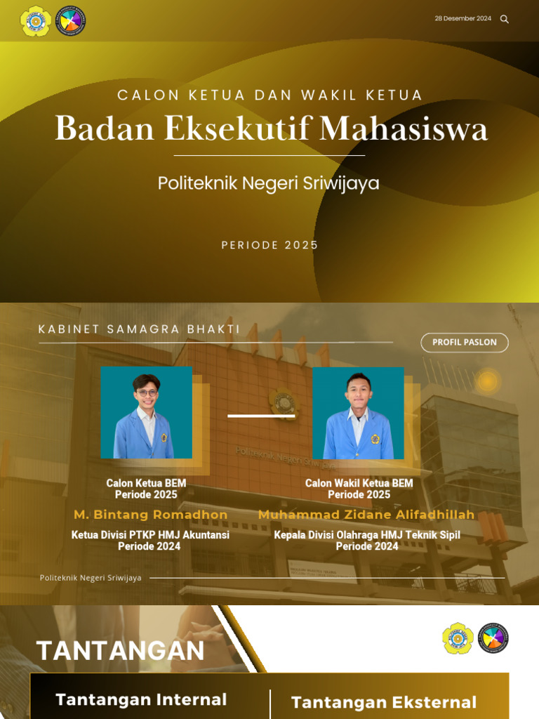 Calon Ketua Dan Wakil Ketua Bem Polsri 2025 PDF | PDF