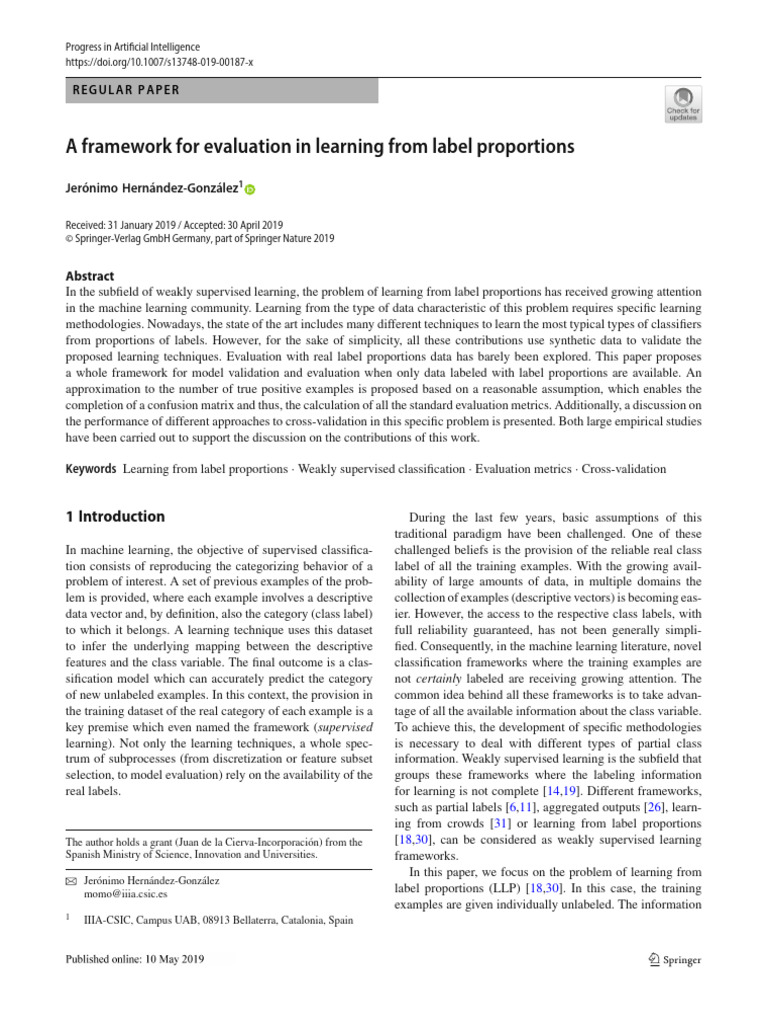 Evaluation Framework for Learning from Label Proportions | PDF | Receiver Operating ...