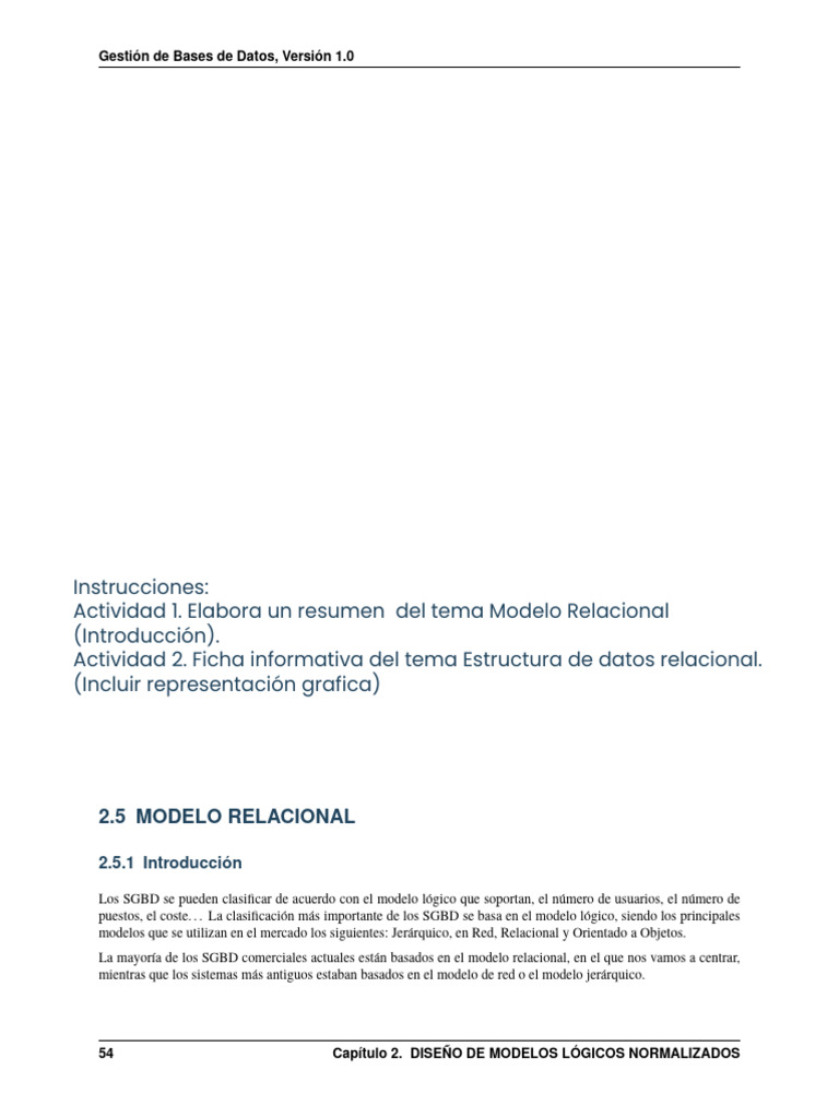 Introduccion Al Modelo Relacional | PDF | Bases de datos | Modelo relacional
