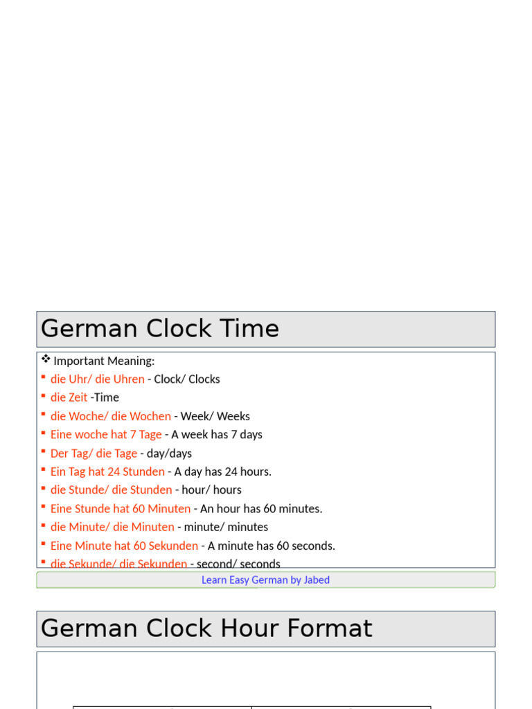 DUETSCH Clock Time | PDF