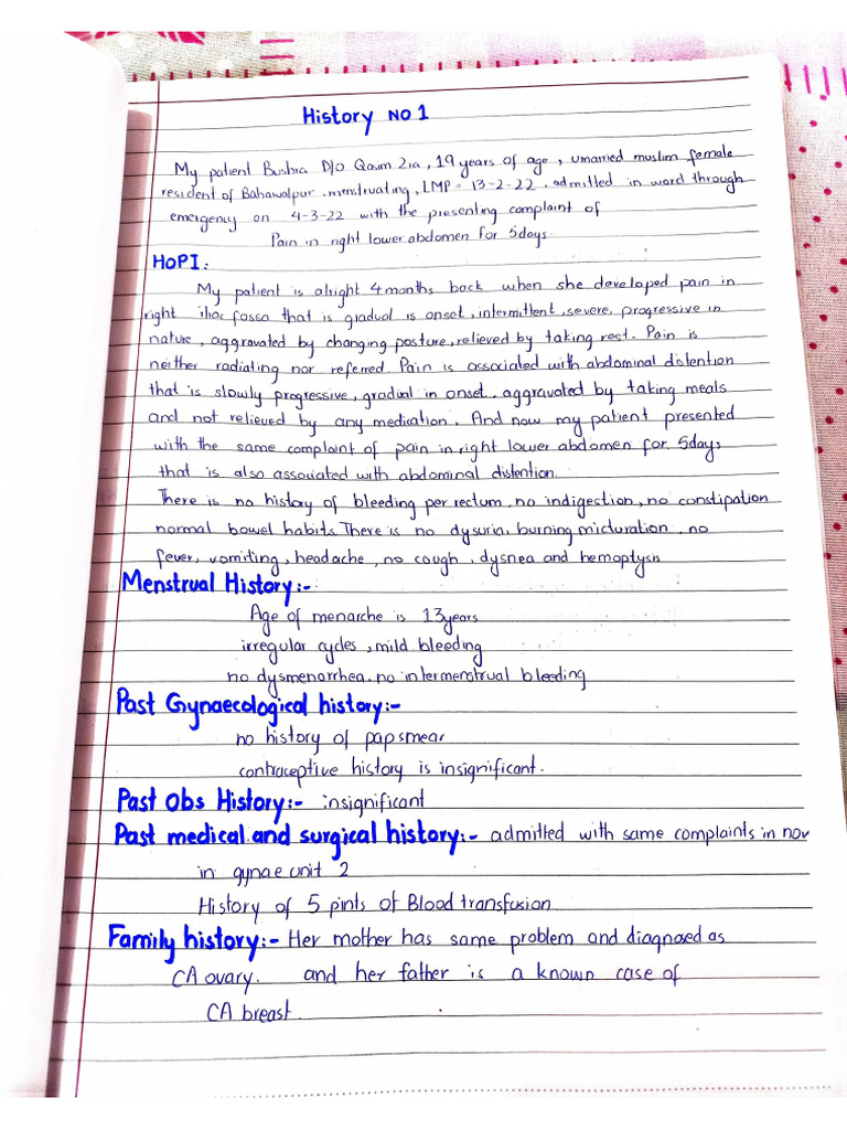 Gynae Histories | PDF