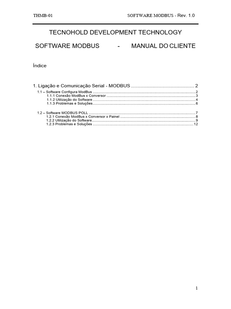 Software ModBus - Rev. 1 | PDF | Programas | USB