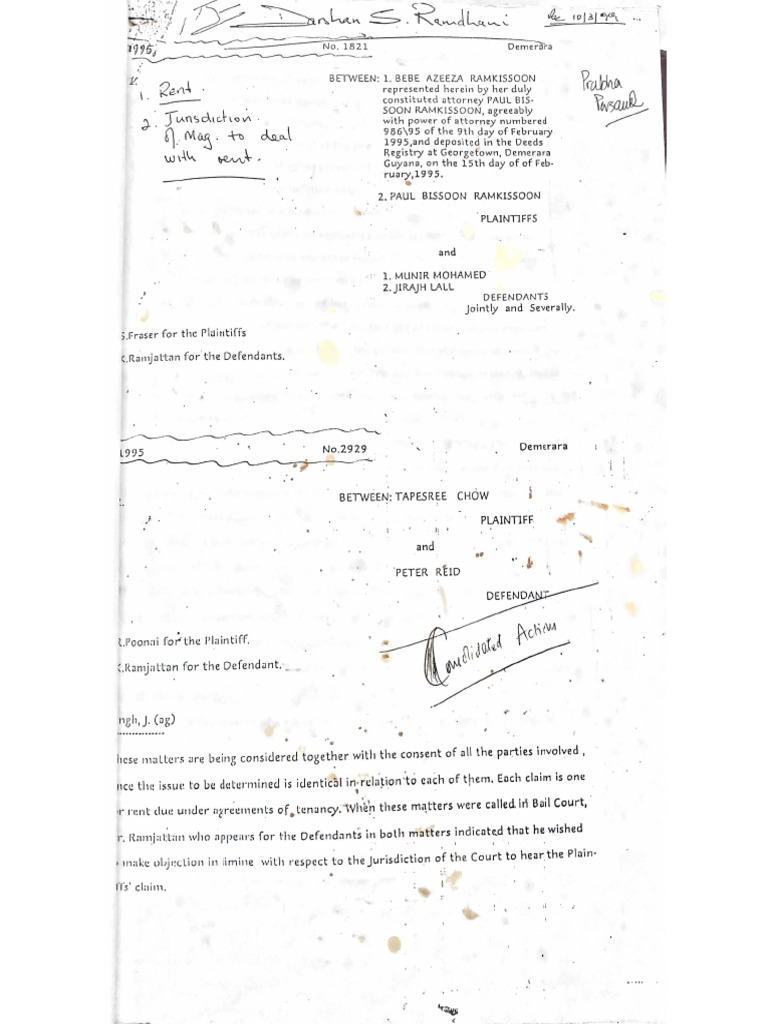 B. Ramkissoon & Anor V M. Mohamed & J. Lall | PDF