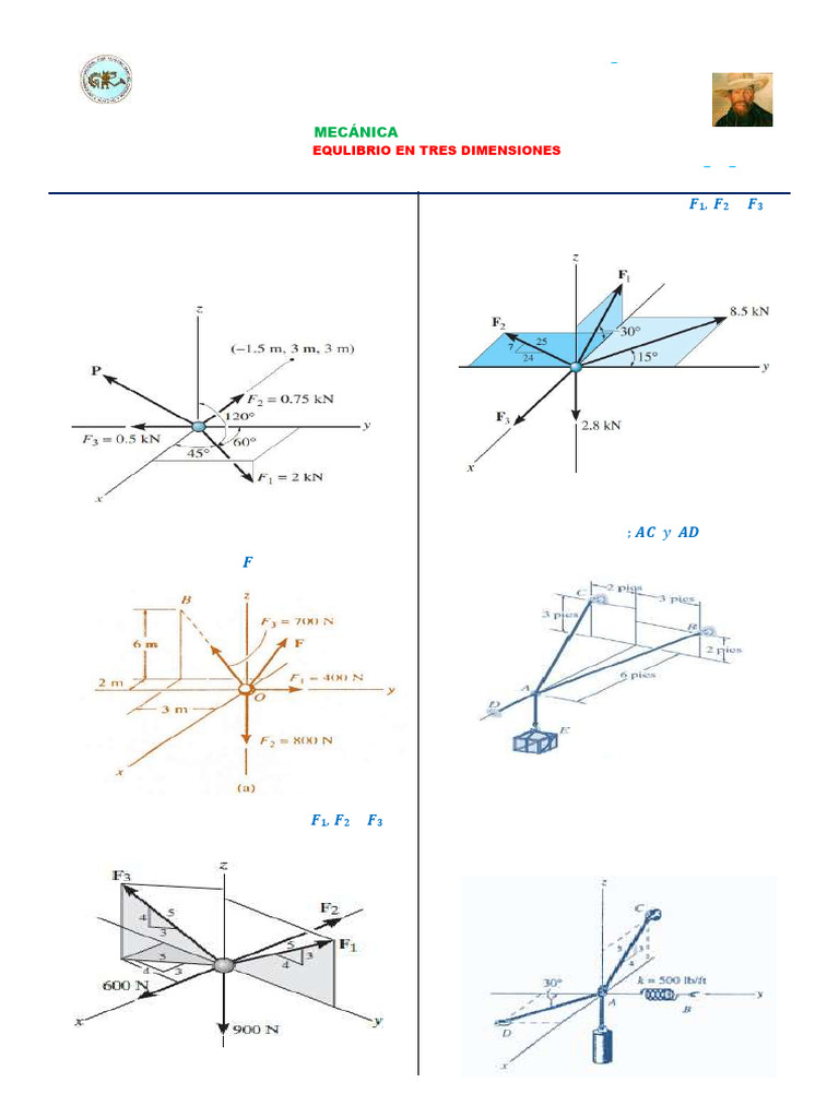 P.C. #6 - Equilibrio - Equilibrio en Tres Dimensiones - Mejorado 6 | PDF | Ingeniería mecánica