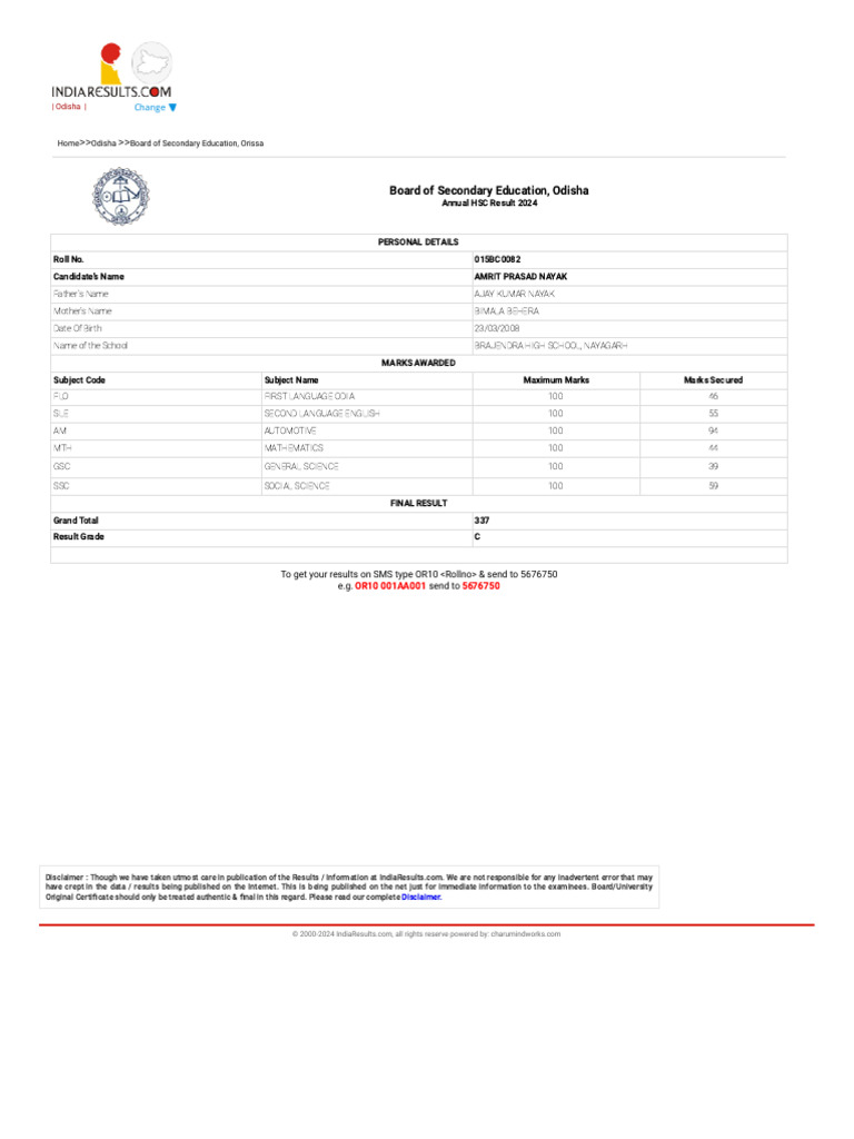 Annual HSC Result 2024 - Board of Secondary Education, Orissa | PDF ...